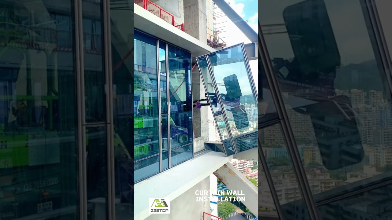 Large Glass Curtain Wall Installation