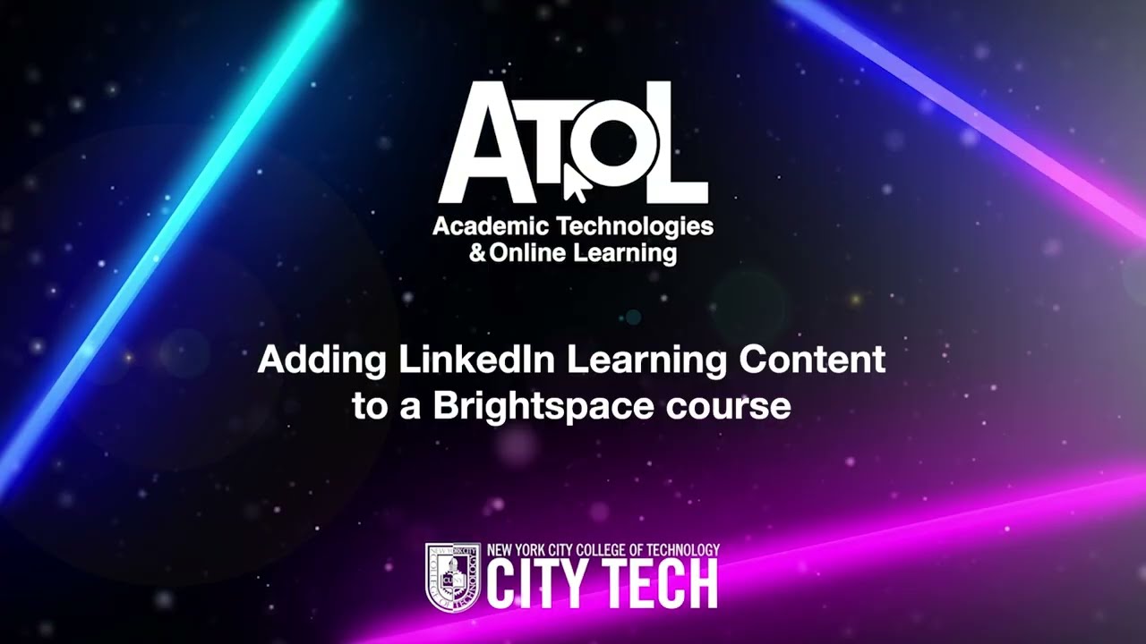 Brightspace: Learn how to add LinkedIn Learning content to your Brightspace course