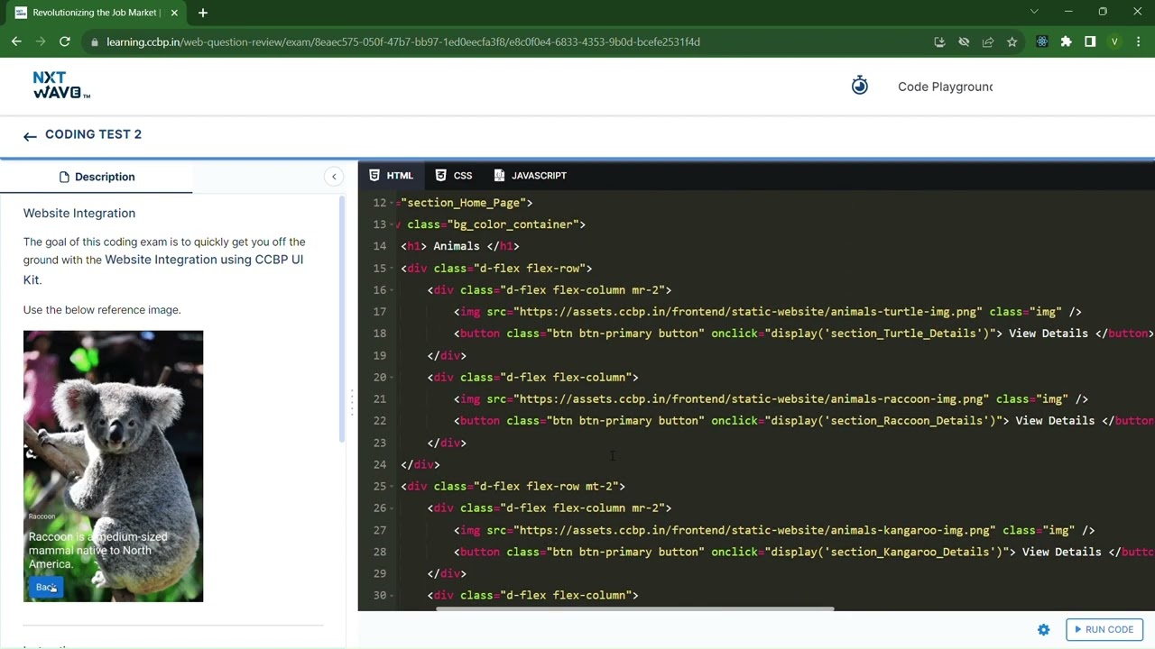 Mock Tests Coding Test 2 | HTML, CSS, Bootstrap | Mock Tests Coding Test 2 | NxtWave | ccbp 4.o