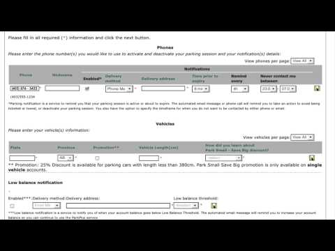 How to set up a ParkPlus cell phone account