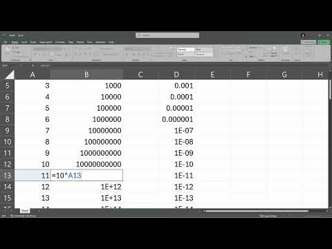 Excel Number Formats For Large And Small Numbers And Scientific Notation E