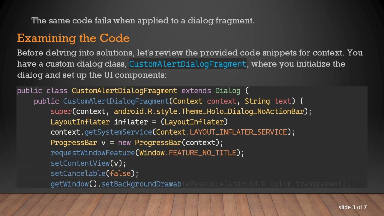 Resolving the Issue of Custom Progress Dialog Not Showing in Dialog Fragment