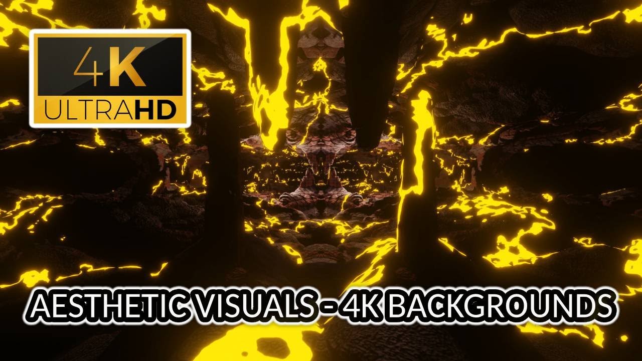4K BACKGROUNDS Relaxation Screensaver Aesthetic Visuals Yellow Cave LOOP