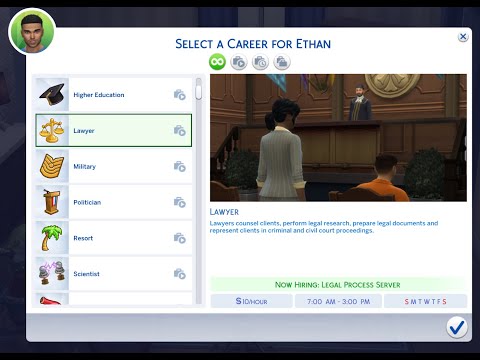 KiaraSims4Mosds: Lawyer (Active) Career