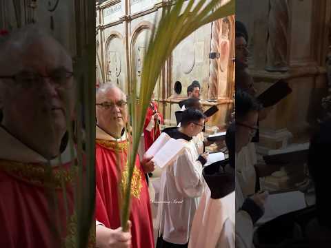Palm Sunday procession at the Church of the Holy Sepulchre in Jerusalem. Israel 2025