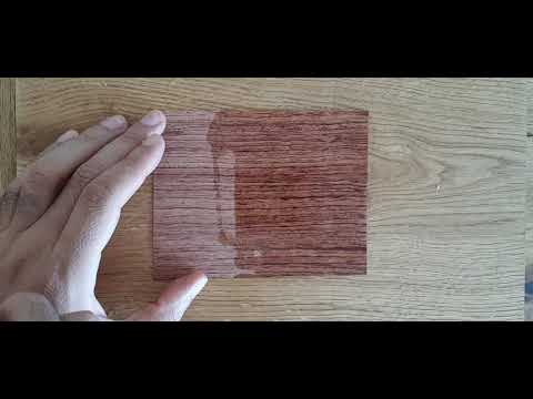 AFRICAN ROSEWOOD OR BUBINGA.(Applying walnut oil to Bubinga wood to see texture)