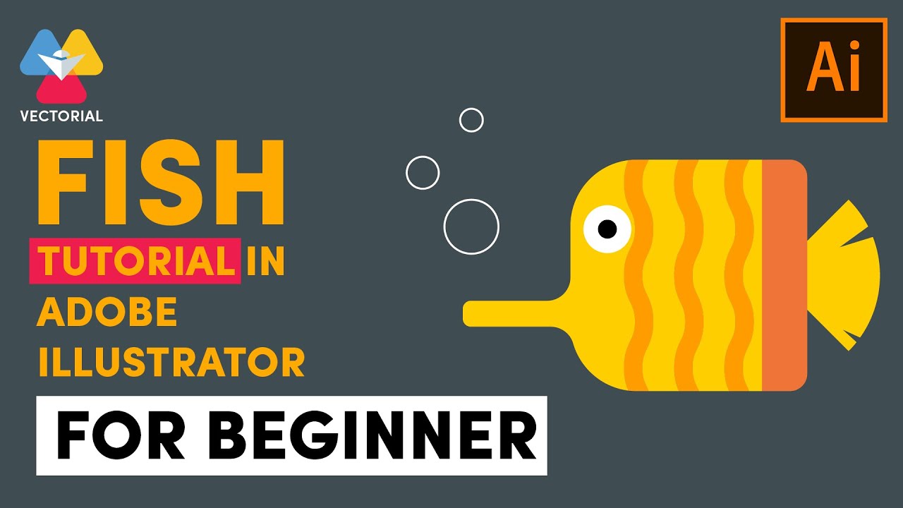 Fish tutorial in Adobe Illustrator 2020 - Super easy tutorial for beginner
