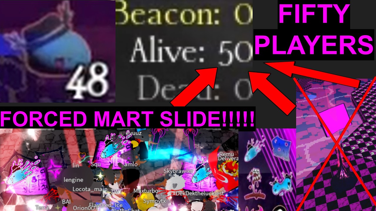 50 PLAYERS VS FORCED MART SLIDE!
