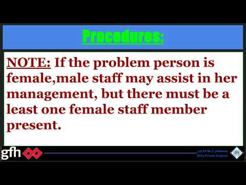 Emergency Codes Code White Managing a Potentially Assaultive Person English
