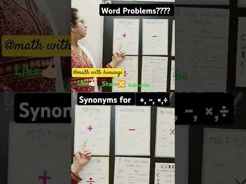 Easiest way to solve word problems. Word Problems synonyms for +, -, × & ÷.