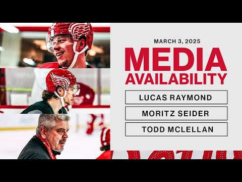Video: Lucas Raymond, Moritz Seider and coach Todd McLellan speak with ...