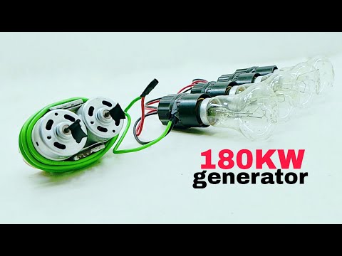2 DC Motor Make 220V AC Alternator Current 180KW Free Energy Generator use light bulb