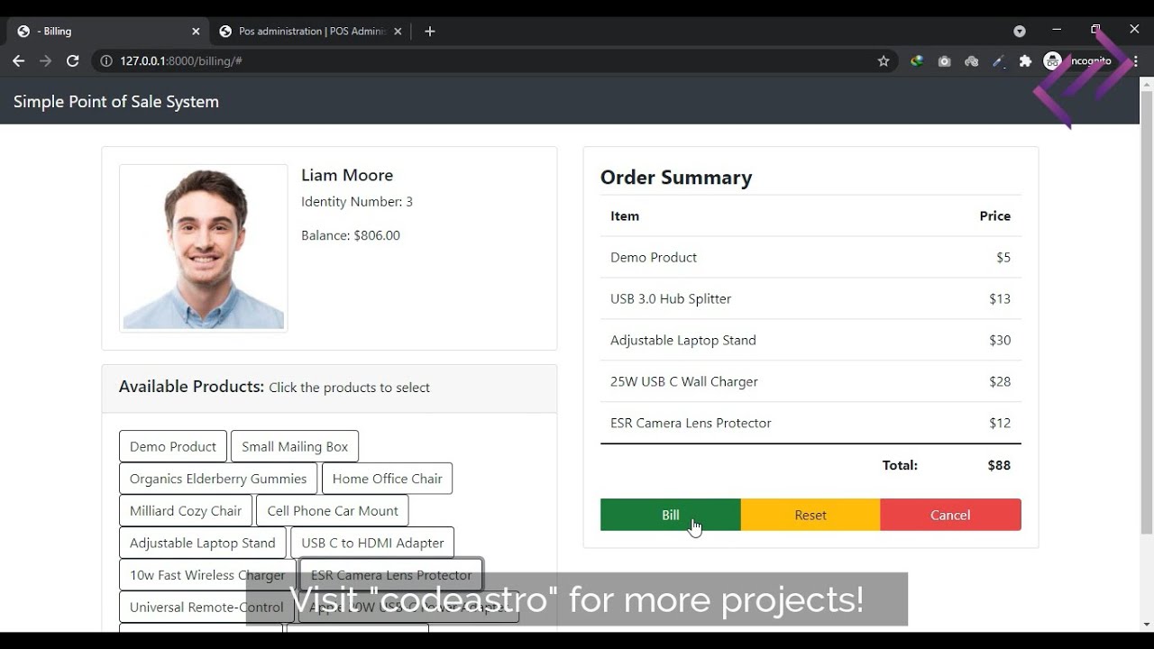 Simple Point of Sale System in Django with Source Code - CodeAstro