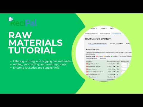 Raw Materials Inventory on ReciPal.com