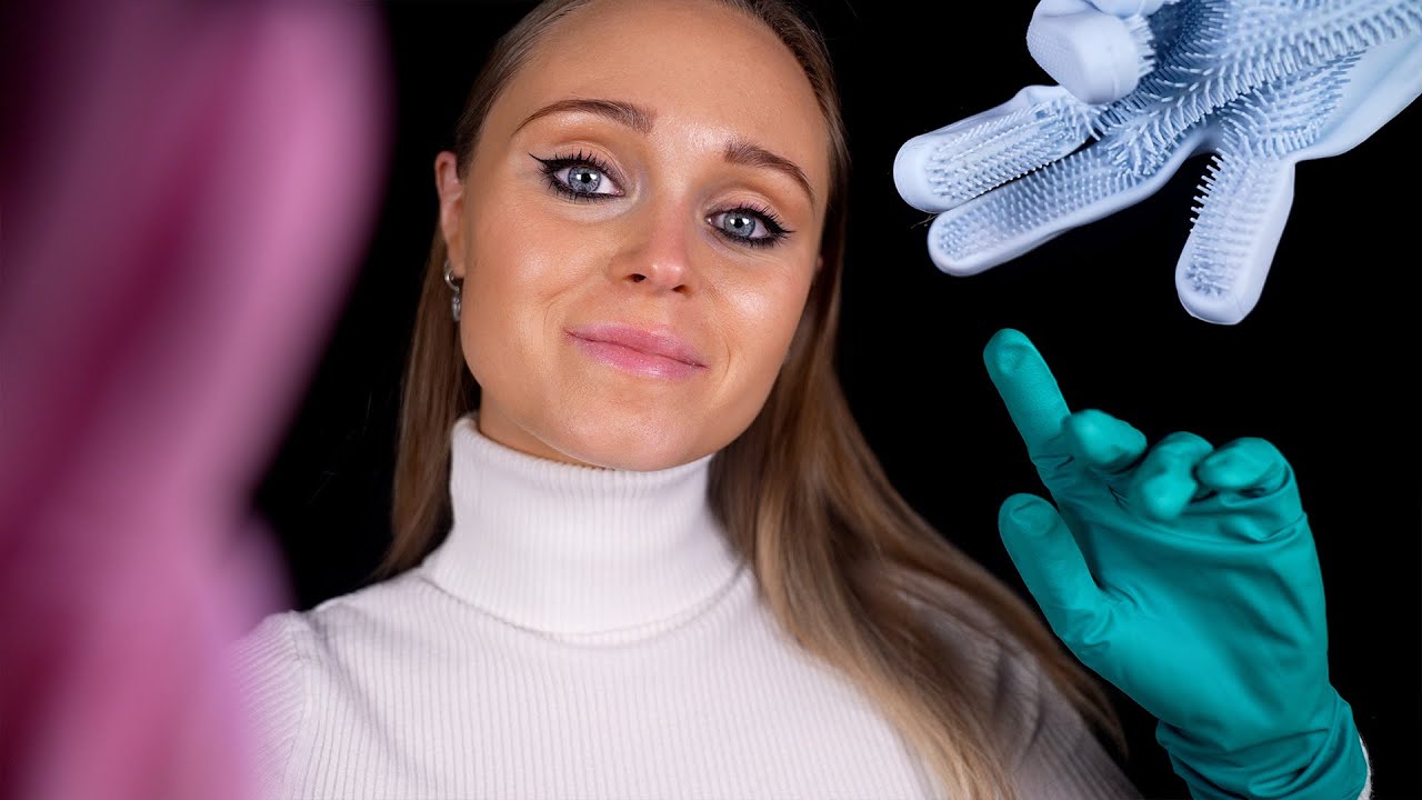 ASMR | FACE INSPECTION with different GLOVES