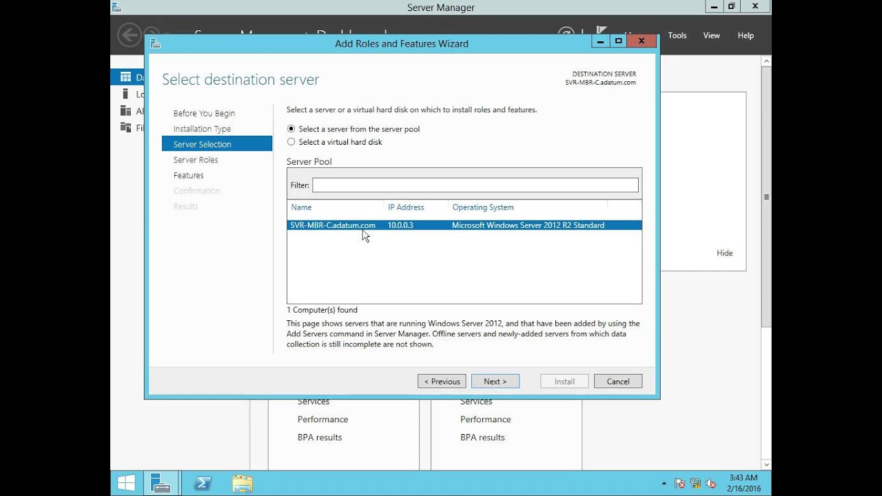 70-410 Lab 2 Add Role