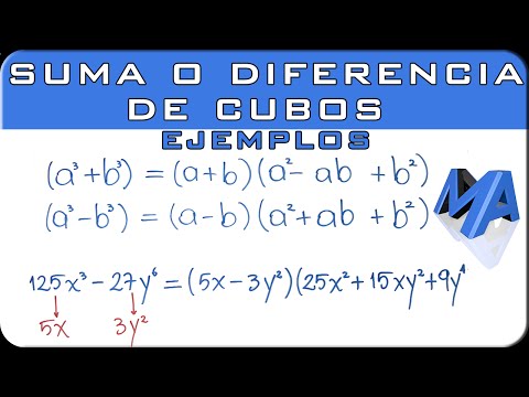 Suma o diferencia de cubos ejemplos de factorización