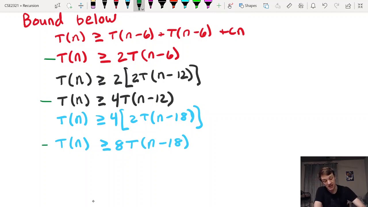 Worked multiple recursion example 1