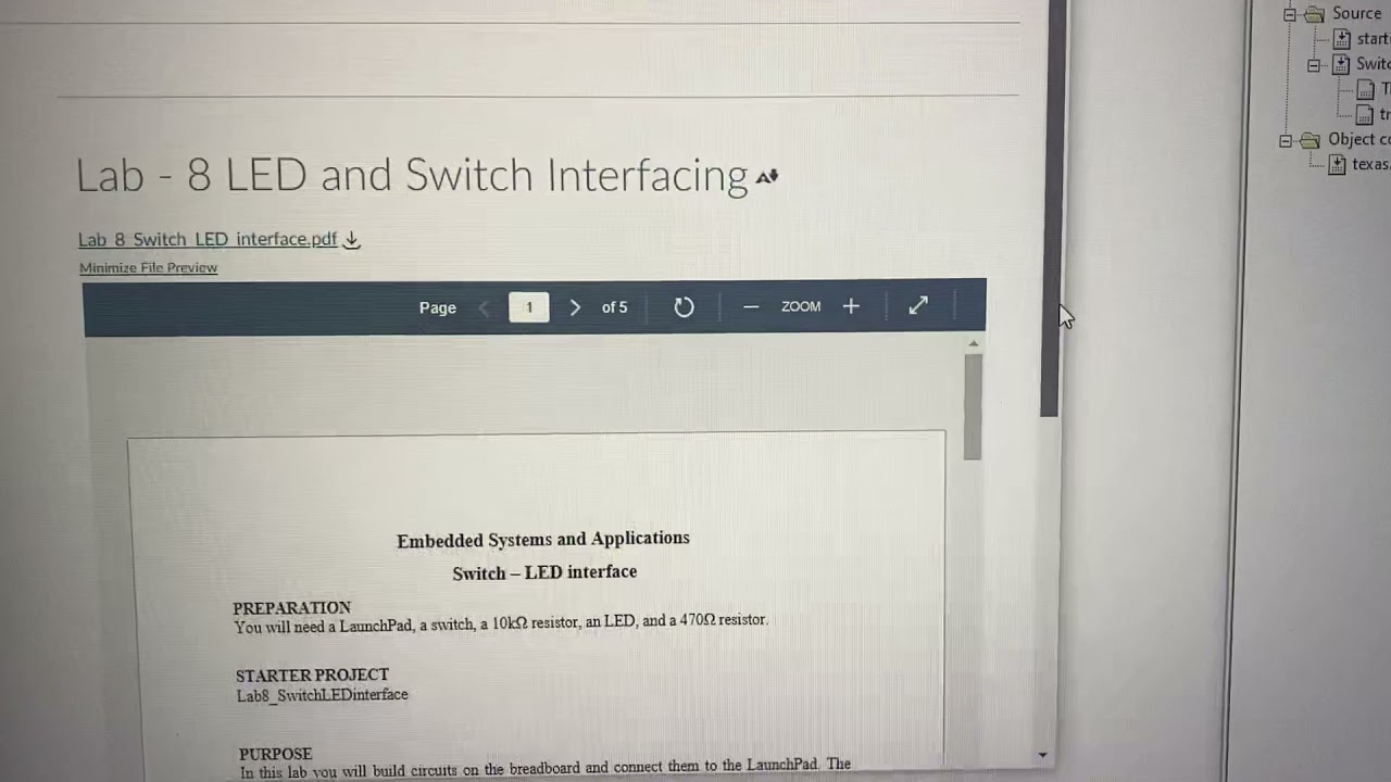 Lab 8 -LED and Switch Interface Debug on Real board