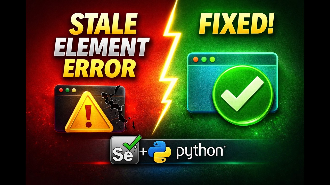 Stale Element Reference Exception in Selenium | Explained + Fix (Python Tutorial) #python #selenium