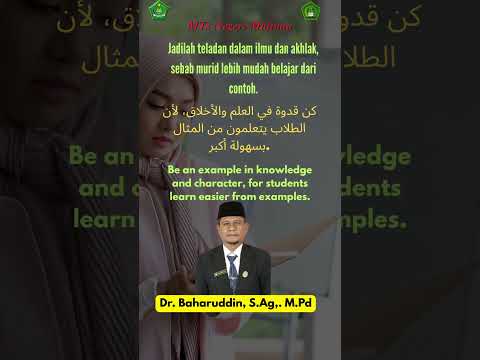 Jadilah teladan dalam ilmu dan akhlak, sebab murid lebih mudah belajar dari contoh