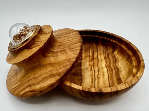 ¡Cómo hacer un joyero con tapa con torneado de madera de olivo de una impresionante madera!