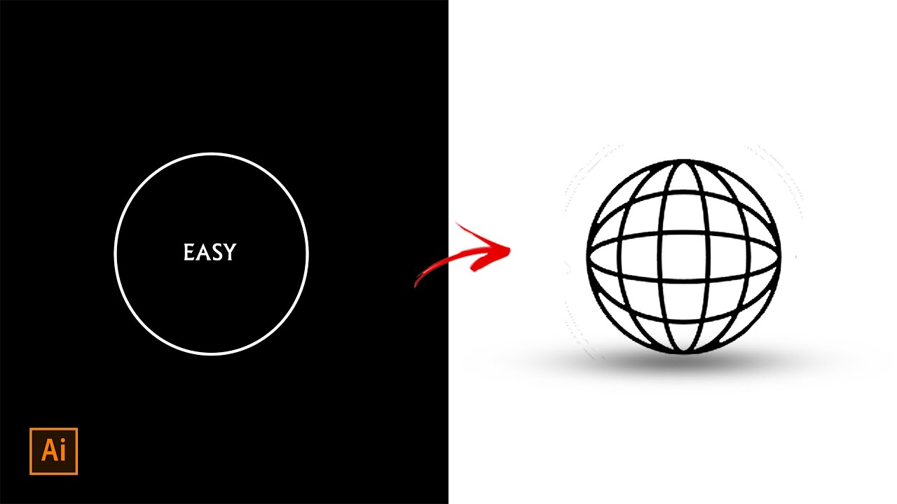 How to Create Wireframe Globe in Illustrator | Adobe Illustrator Tutorial | Sk Graphics Studio