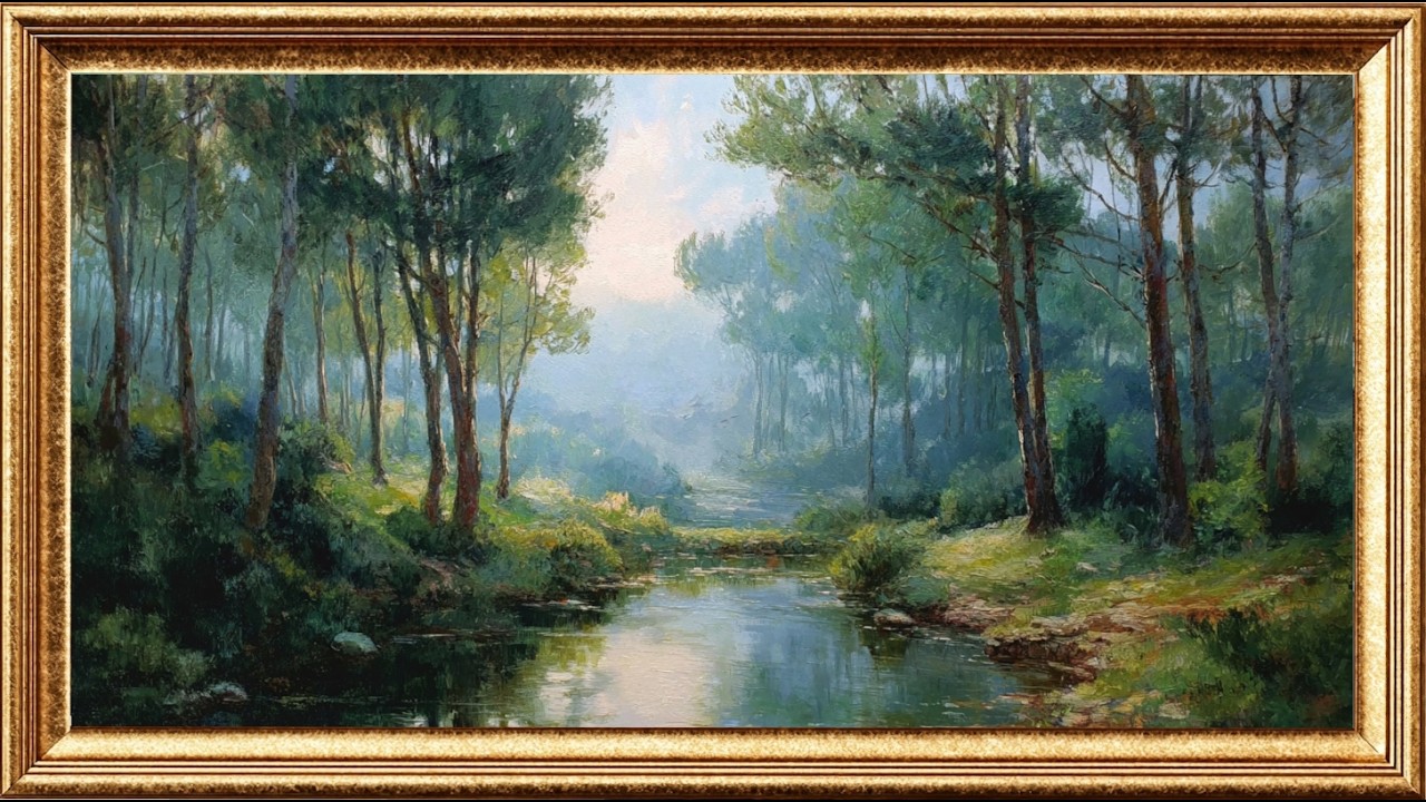 Stream in the forest | Classic Oil Painting Display | Timeless Art for TV (3 Hours)