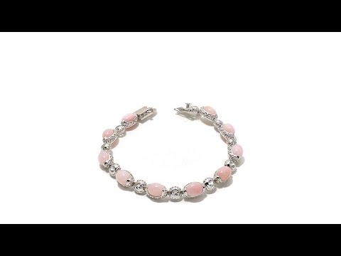 Colleen Lopez Pink Opal White Topaz Line Bracelet