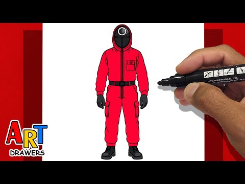 How To Draw SQUID GAME 3😮 CIRCLE Guard🔴