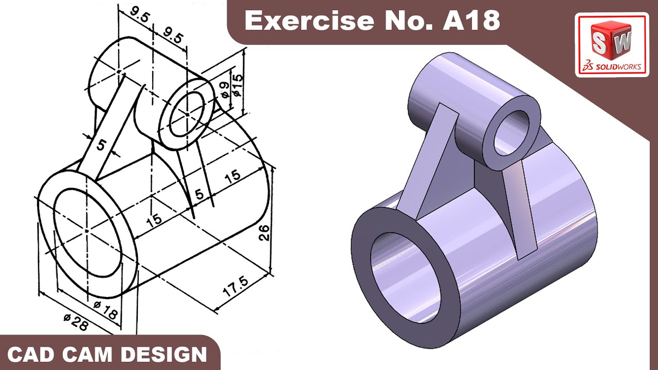SolidWorks Tutorial for beginners Exercise A18