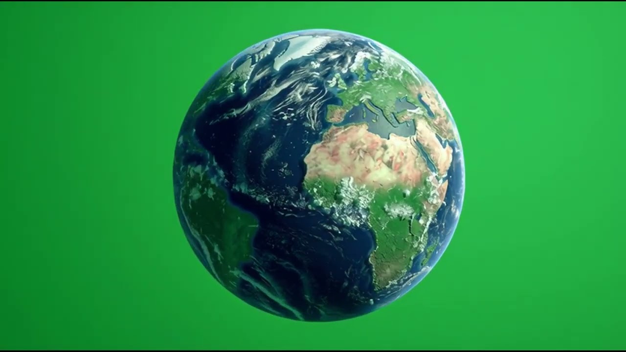 Free Green Screen Rotating Earth Animation | 3D Globe Stock Footage