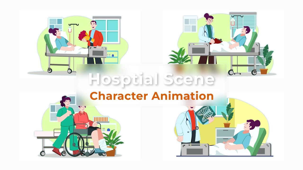 Hospital Character Animation Premiere Pro Templates | Unlimited Vector Illustrations