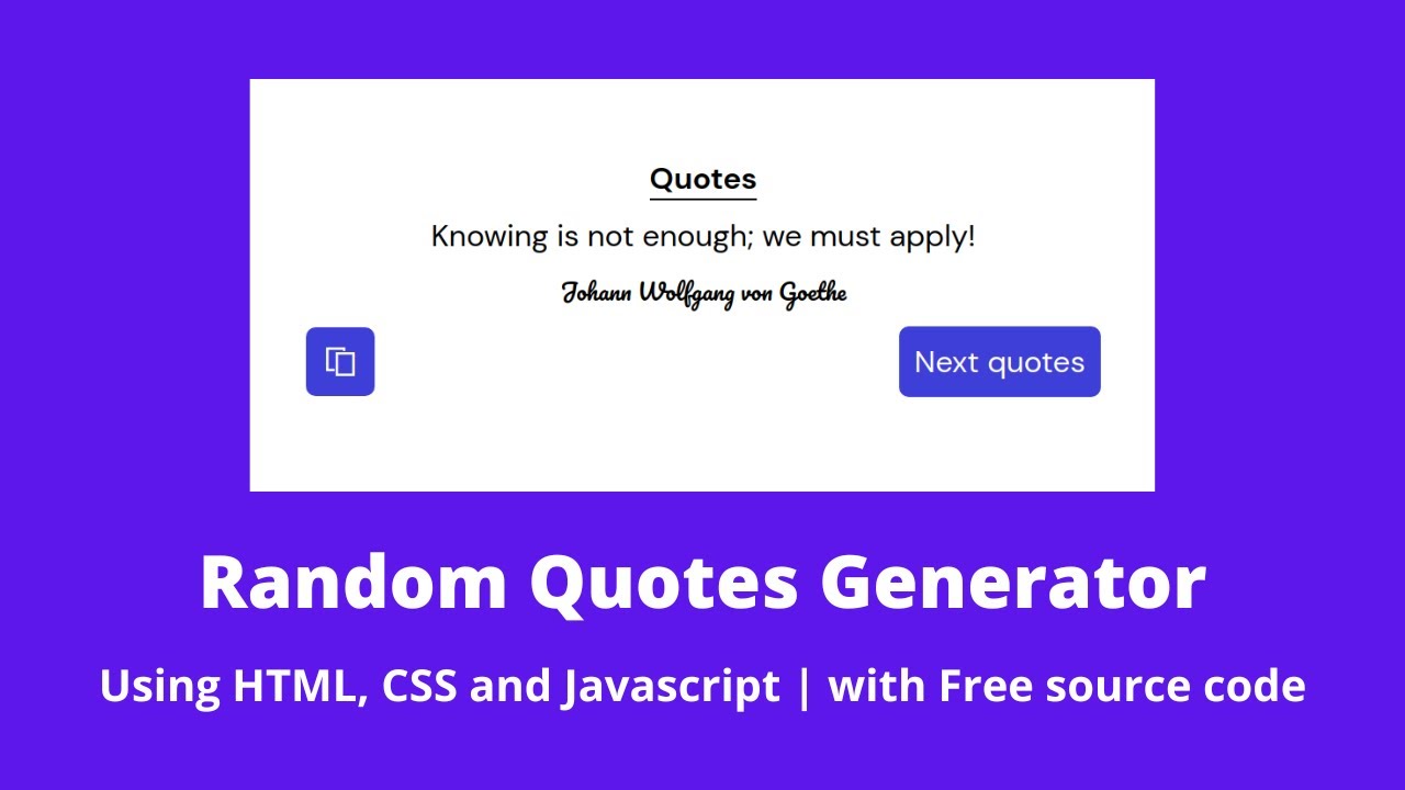 How to create random quotes generator using HTML,CSS  and Javascript | Tutorial for beginners.