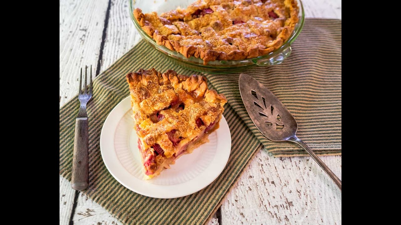 Rhubarb Custard Pie Recipe with Lattice Crust