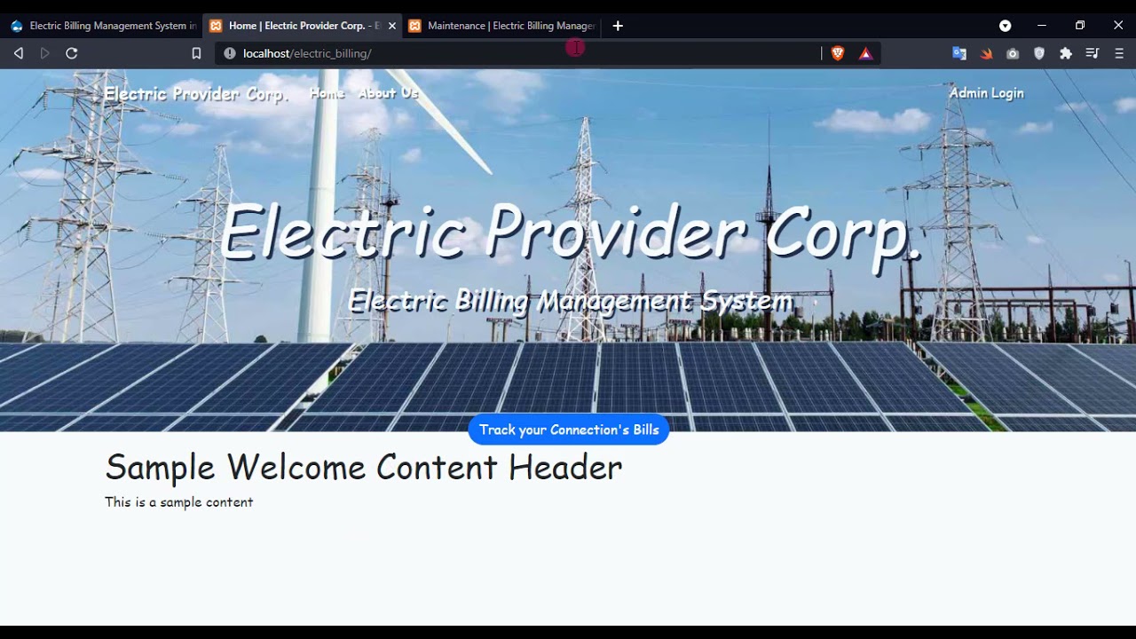 Electric Billing Management System in PHP and SQLite DEMO