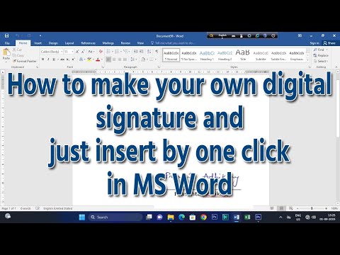 How to create your own digital signature in MS Word
