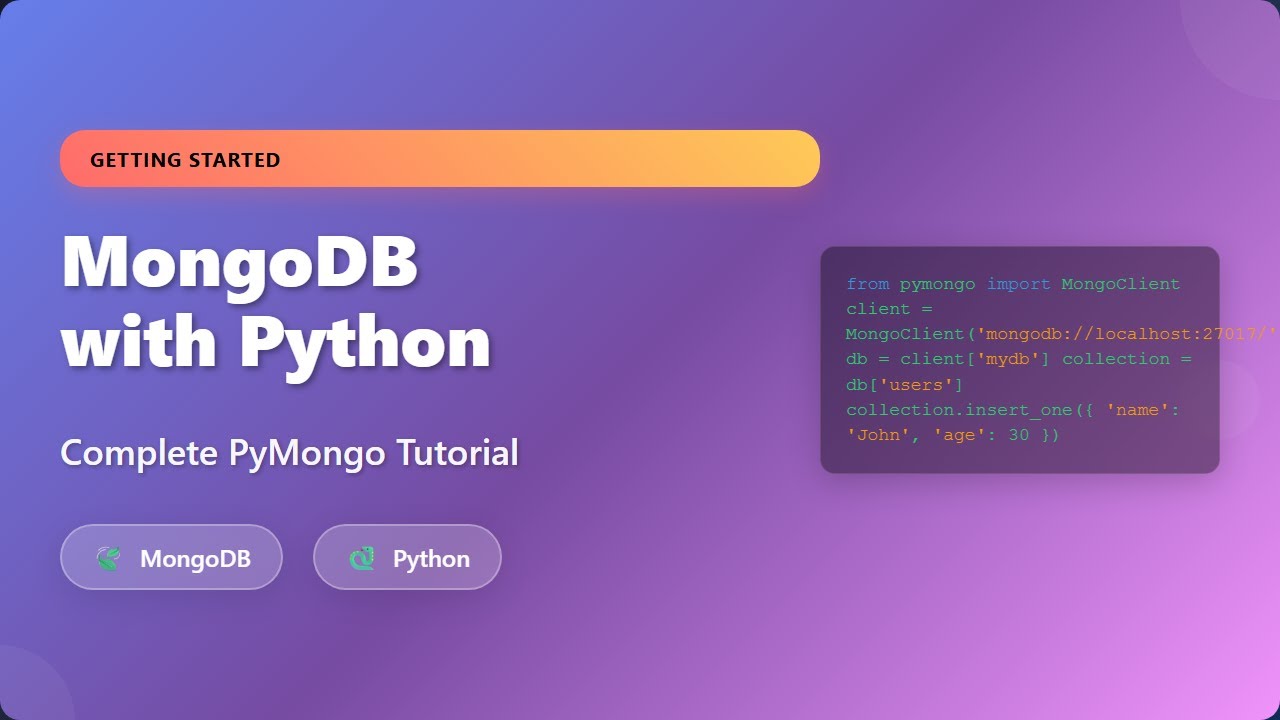 MongoDB and Python Tutorial for Beginners: Getting Started with PyMongo