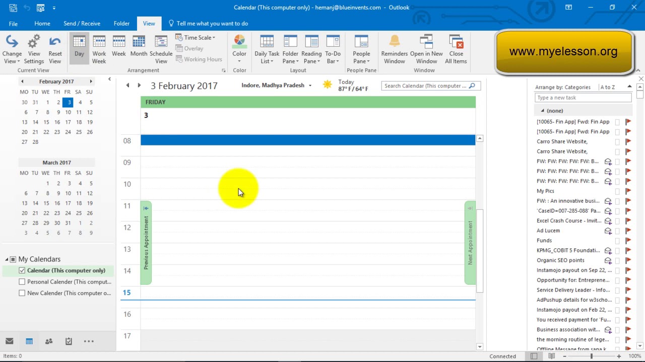 How to Change The Look Of The Calendar In Outlook - Learn Excel Course, MS Word Course & MS ...