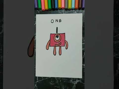 How to Draw Number ONE from Number Blocks / Super Kids Drawing