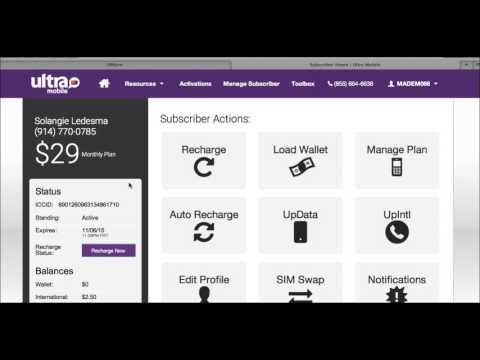 Ultra Mobile Retailer Portal Manage Subscriber Overview