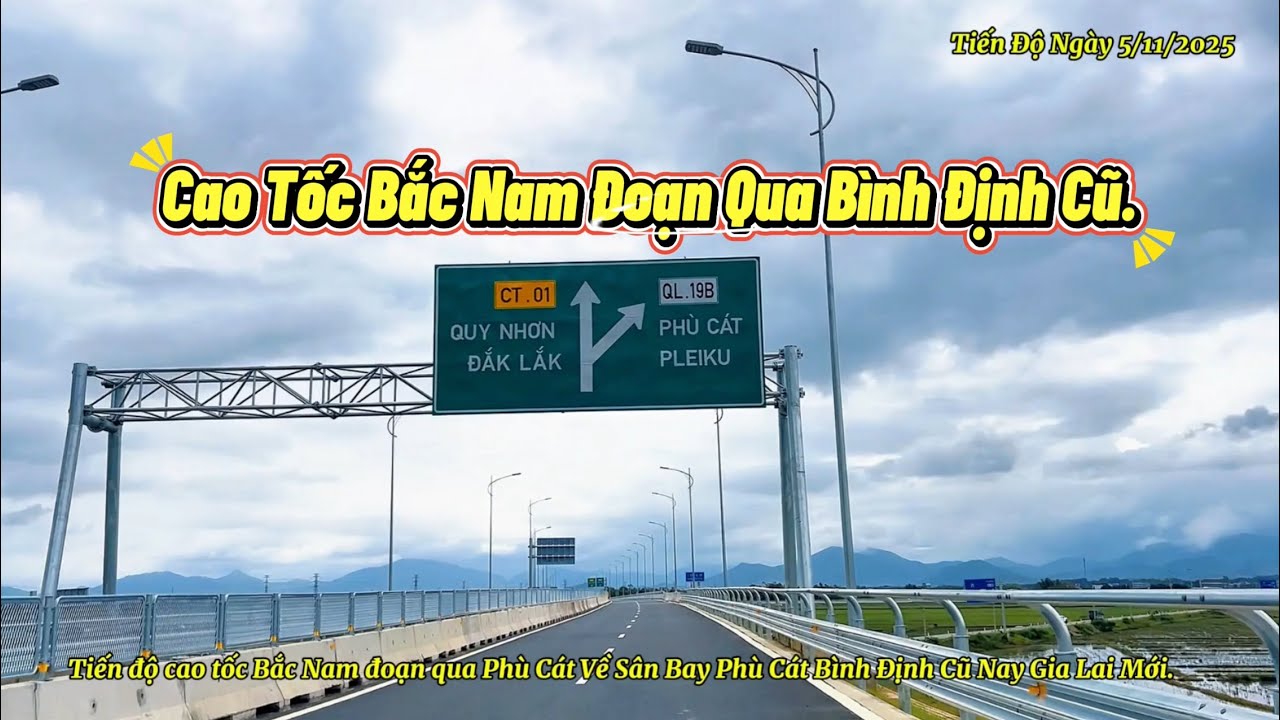 Latest Progress of North-South Expressway Section Through Phu Cat to Airport Now in Gia Lai.