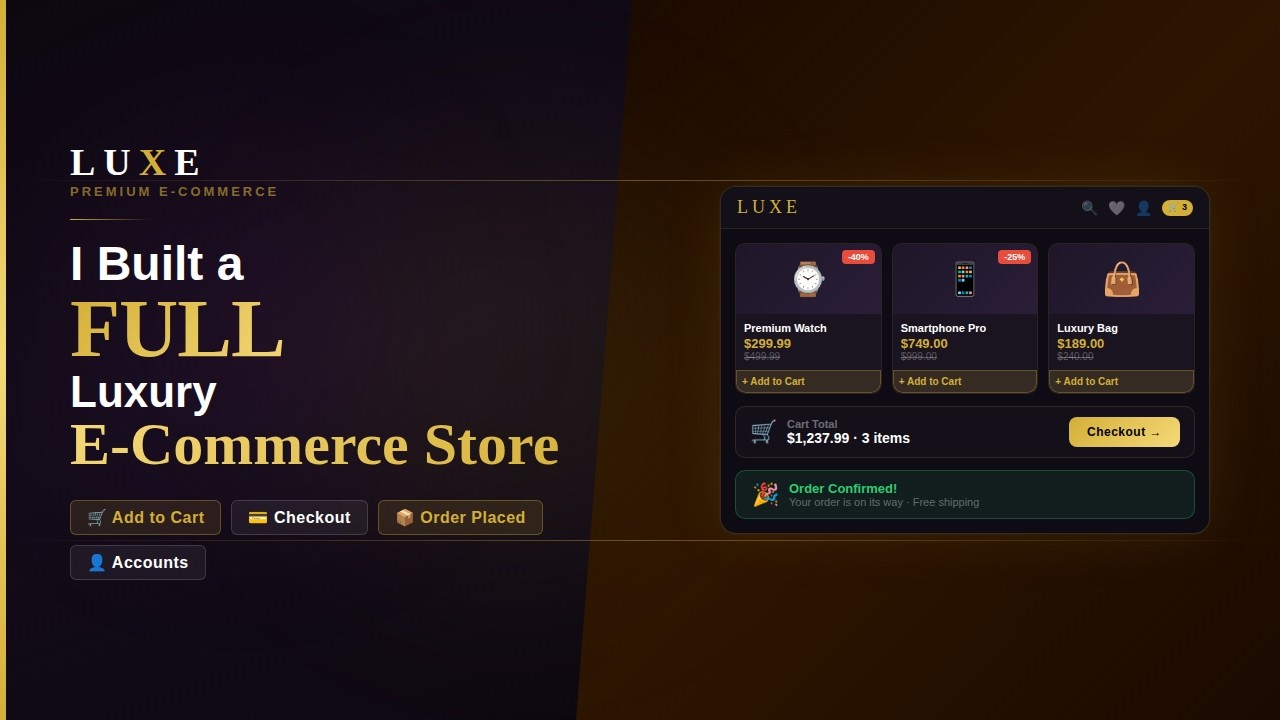 I Built a Full Luxury E-Commerce Store from Scratch with Claude🛒 (LUXE — Full Walkthrough)