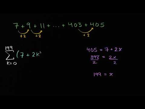 Writing arithmetic series in sigma notation