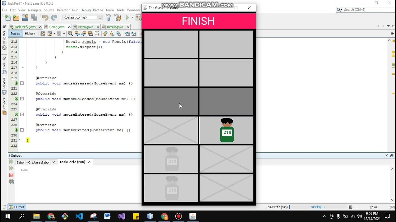 Simple Java Game Using Swing components
