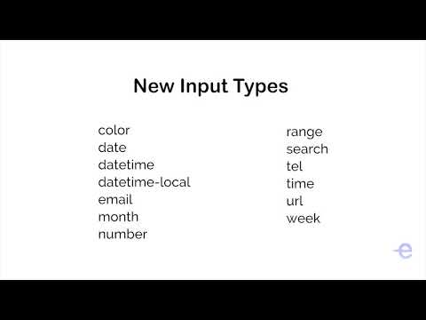 HTML - New Elements & Attributes in HTML5