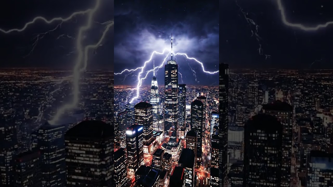 Massive Storm Destroys Tall Buildings ⚡🌪️ | Heavy Lightning Strikes from Sky | AI Cinematic Short