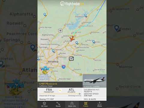 Lufthansa Cargo Boeing 777-FBT [D-ALFD] landing in ATL Airport