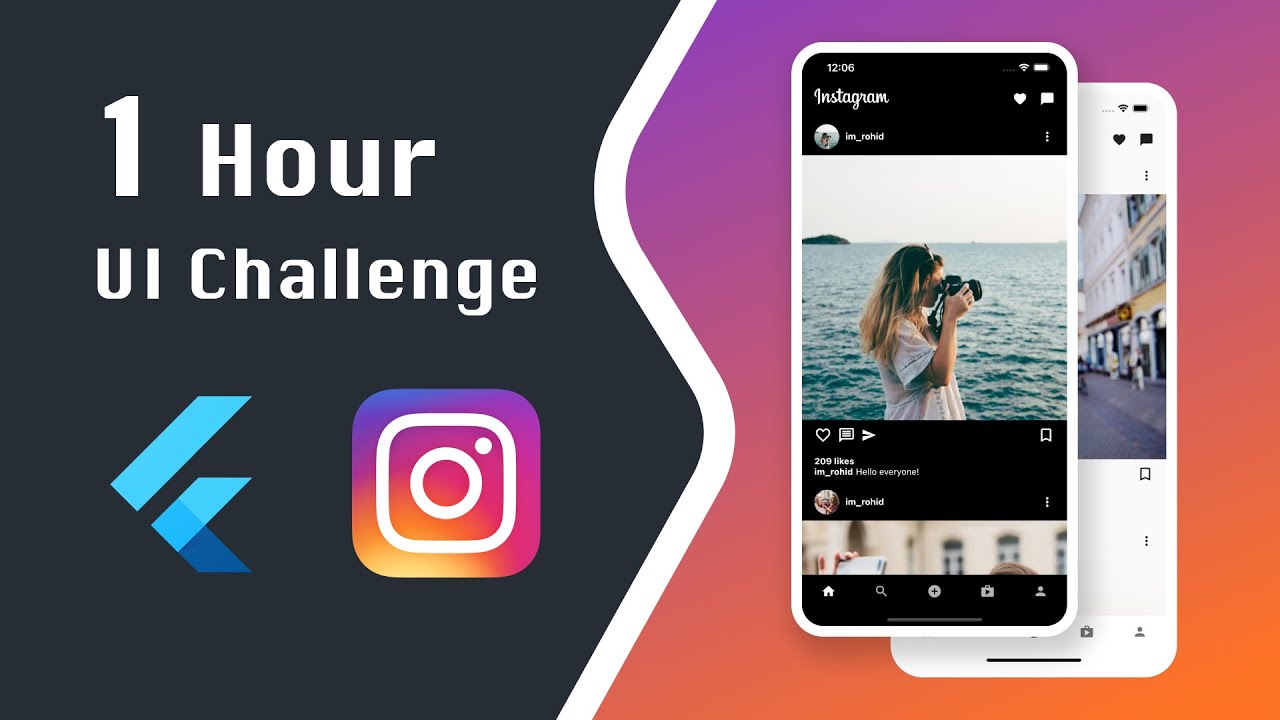 1 Hour UI Challenge with flutter #Day1 | Instagram Clone using flutter from scratch