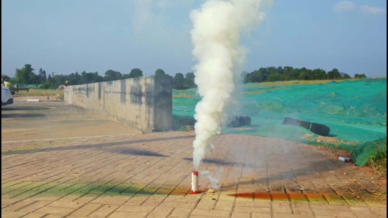 Pull string white smoke grenade